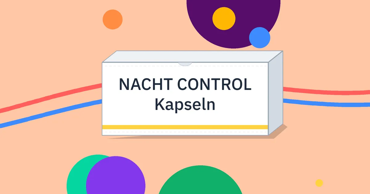 Symbolbild: Packung mit der Aufschrift NACHT CONTROL Kapseln (PZN 16793787) – Verfügbarkeit und Bezug in Apotheken in Frankfurt am Main