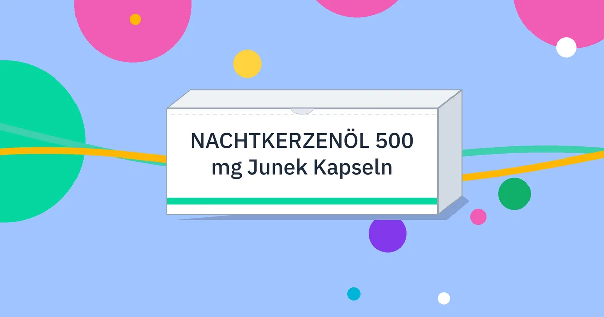 Symbolbild: Packung mit der Aufschrift NACHTKERZENÖL 500 mg Junek Kapseln (PZN 07082780) – Verfügbarkeit und Bezug in Apotheken in Frankfurt am Main