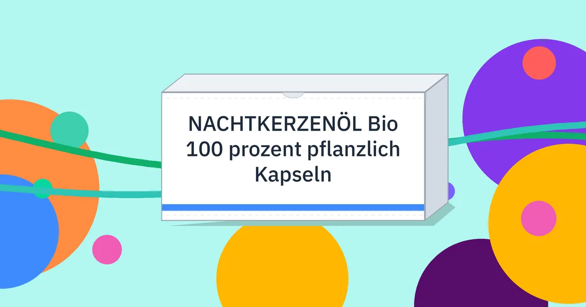 Symbolbild: Packung mit der Aufschrift NACHTKERZENÖL Bio 100 prozent pflanzlich Kapseln (PZN 17879315) – Verfügbarkeit und Bezug in Apotheken in Frankfurt am Main