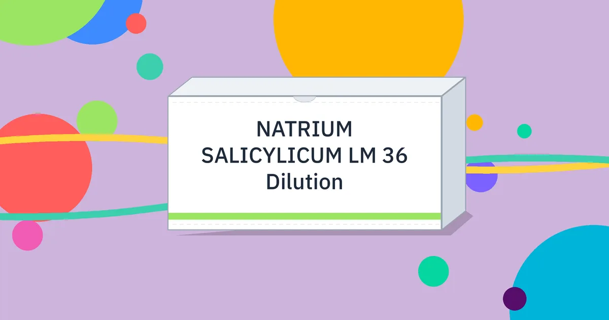 Symbolbild: Packung mit der Aufschrift NATRIUM SALICYLICUM LM 36 Dilution (PZN 12966630) – Verfügbarkeit und Bezug in Apotheken in Frankfurt am Main