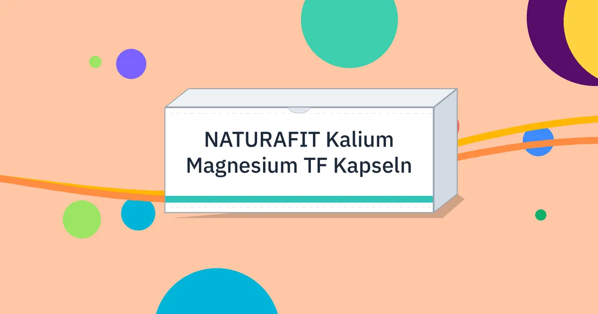 Symbolbild: Packung mit der Aufschrift NATURAFIT Kalium Magnesium TF Kapseln (PZN 12515962) – Verfügbarkeit und Bezug in Apotheken in Frankfurt am Main