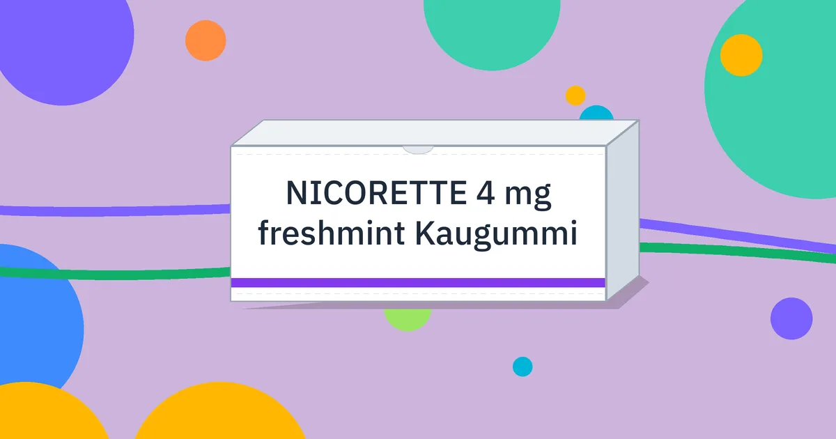 Symbolbild: Packung mit der Aufschrift NICORETTE 4 mg freshmint Kaugummi (PZN 06680102) – Verfügbarkeit und Bezug in Apotheken in Frankfurt am Main