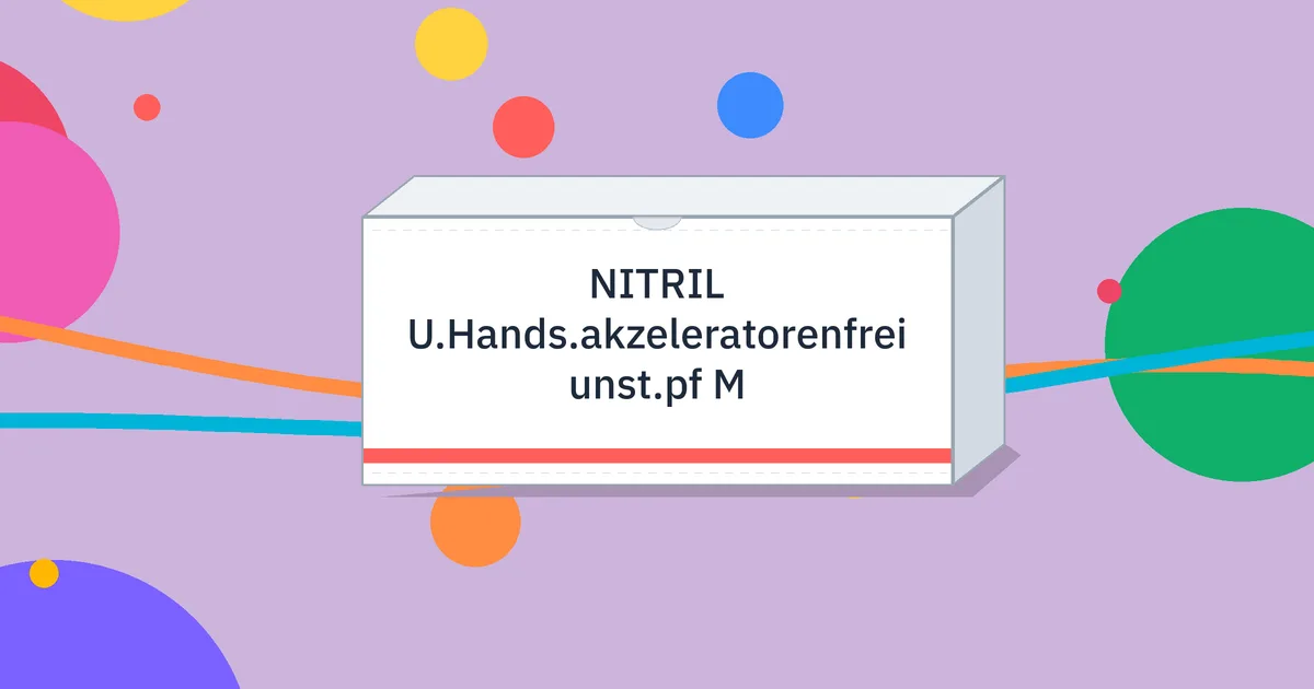 Symbolbild: Packung mit der Aufschrift NITRIL U.Hands.akzeleratorenfrei unst.pf M (PZN 11267077) – Verfügbarkeit und Bezug in Apotheken in Frankfurt am Main