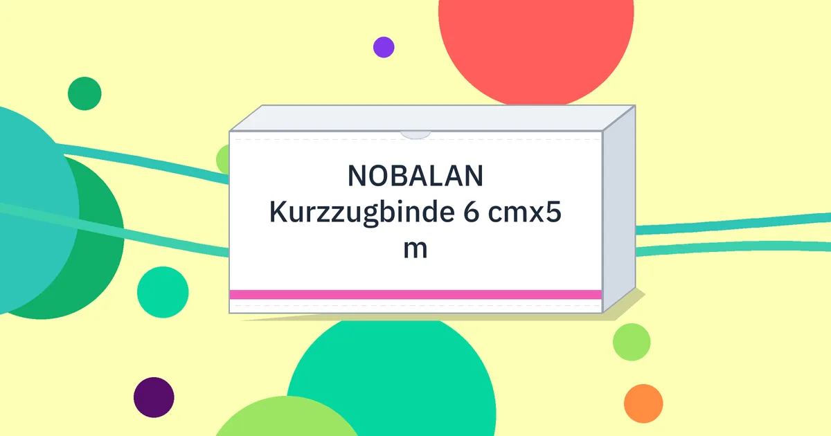 Symbolbild: Packung mit der Aufschrift NOBALAN Kurzzugbinde 6 cmx5 m (PZN 16028986) – Verfügbarkeit und Bezug in Apotheken in Frankfurt am Main