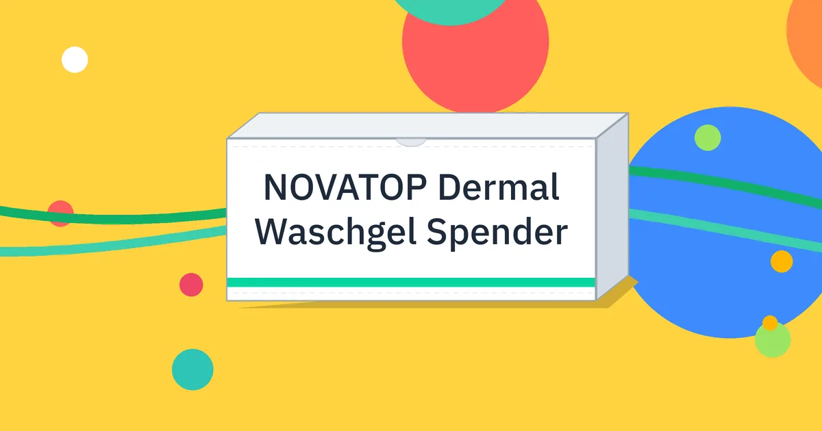 Symbolbild: Packung mit der Aufschrift NOVATOP Dermal Waschgel Spender (PZN 04710974) – Verfügbarkeit und Bezug in Apotheken in Frankfurt am Main