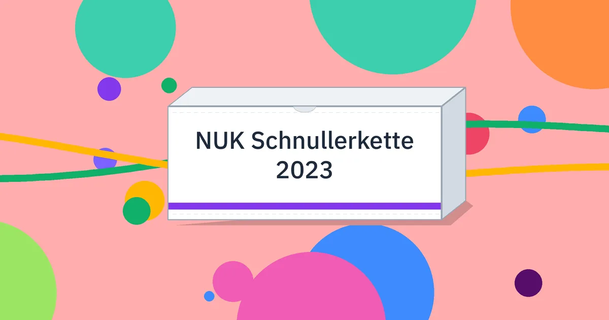 Symbolbild: Packung mit der Aufschrift NUK Schnullerkette 2023 (PZN 18227129) – Verfügbarkeit und Bezug in Apotheken in Frankfurt am Main