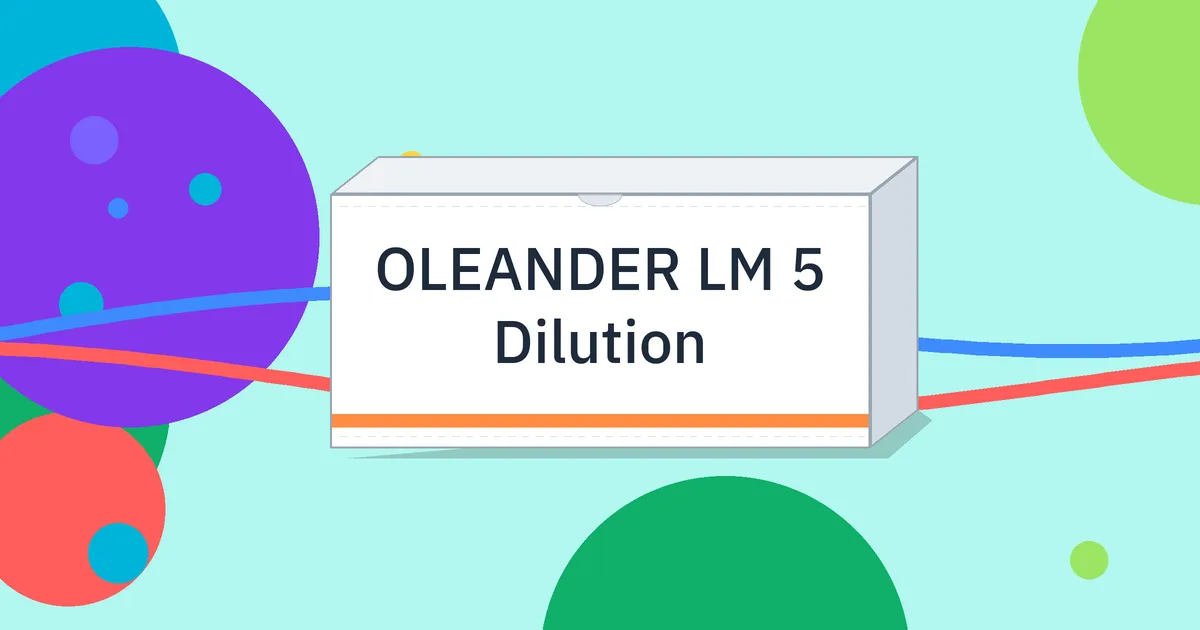 Symbolbild: Packung mit der Aufschrift OLEANDER LM 5 Dilution (PZN 12971128) – Verfügbarkeit und Bezug in Apotheken in Frankfurt am Main