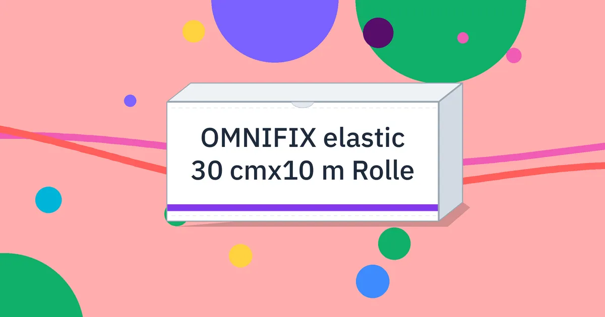 Symbolbild: Packung mit der Aufschrift OMNIFIX elastic 30 cmx10 m Rolle (PZN 15424527) – Verfügbarkeit und Bezug in Apotheken in Frankfurt am Main