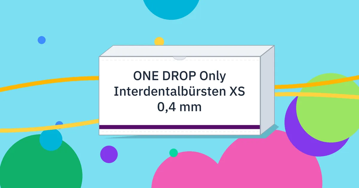 Symbolbild: Packung mit der Aufschrift ONE DROP Only Interdentalbürsten XS 0,4 mm (PZN 14287815) – Verfügbarkeit und Bezug in Apotheken in Frankfurt am Main
