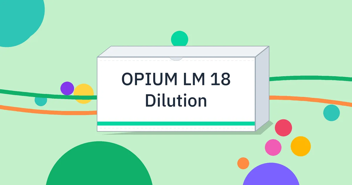 Symbolbild: Packung mit der Aufschrift OPIUM LM 18 Dilution (PZN 06921675) – Verfügbarkeit und Bezug in Apotheken in Frankfurt am Main