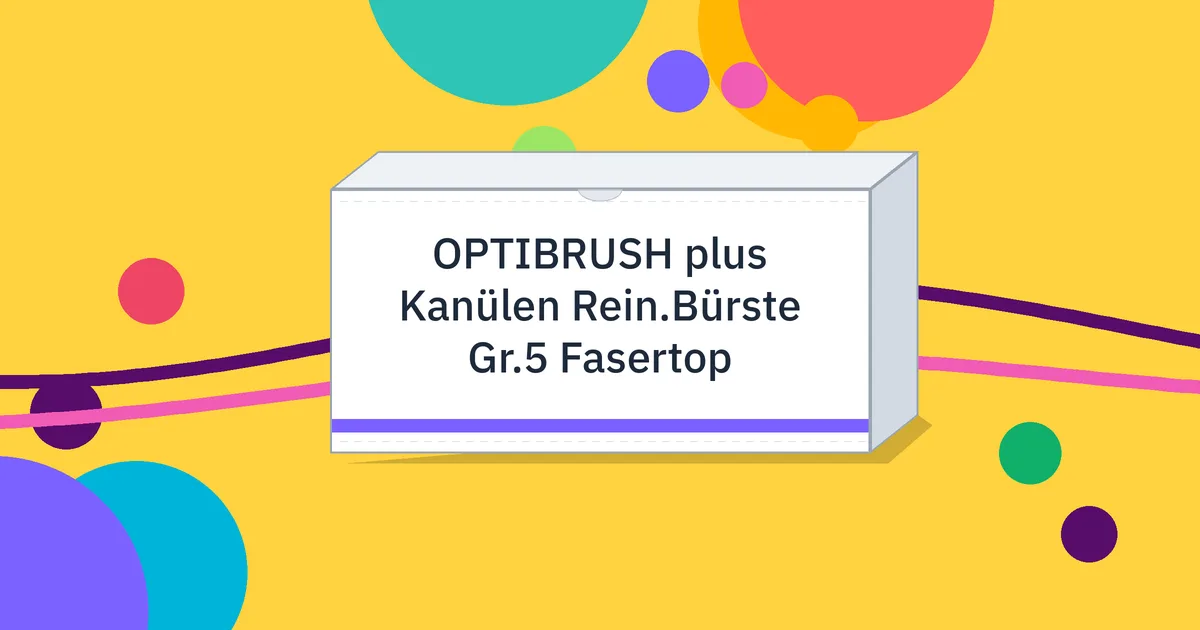 Symbolbild: Packung mit der Aufschrift OPTIBRUSH plus Kanülen Rein.Bürste Gr.5 Fasertop (PZN 11579871) – Verfügbarkeit und Bezug in Apotheken in Frankfurt am Main