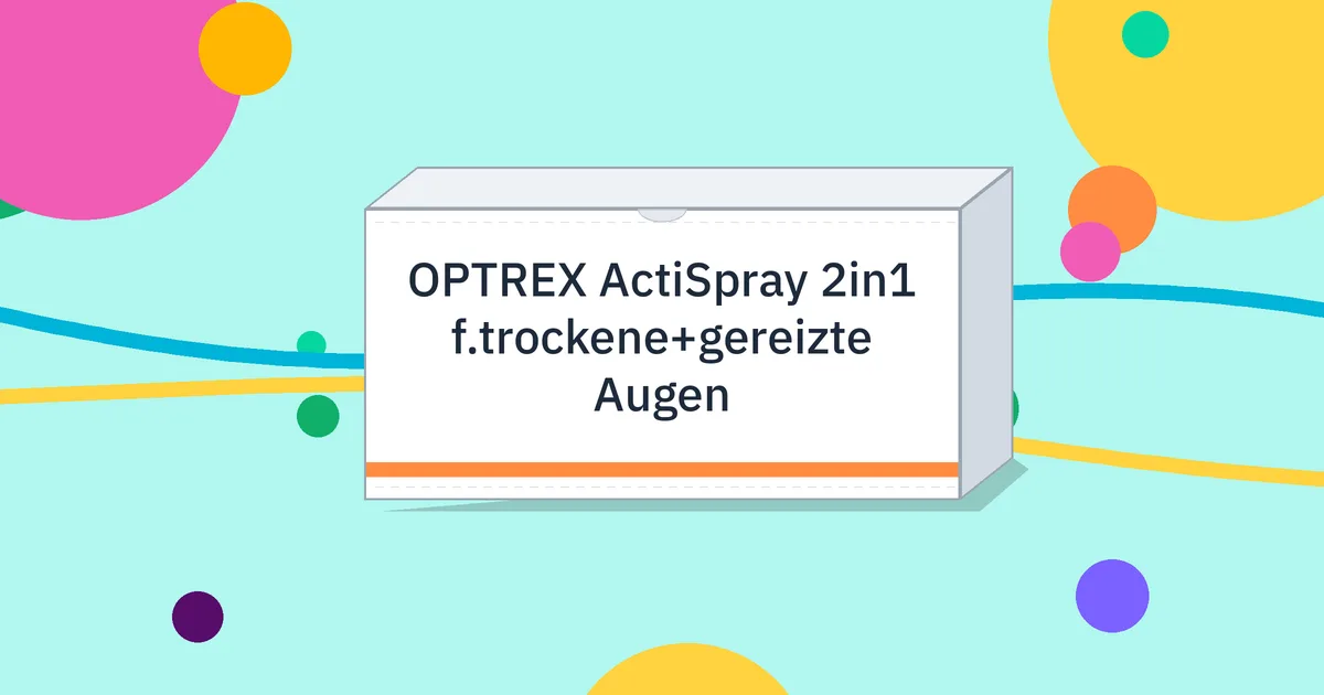 Symbolbild: Packung mit der Aufschrift OPTREX ActiSpray 2in1 f.trockene+gereizte Augen (PZN 10822217) – Verfügbarkeit und Bezug in Apotheken in Frankfurt am Main