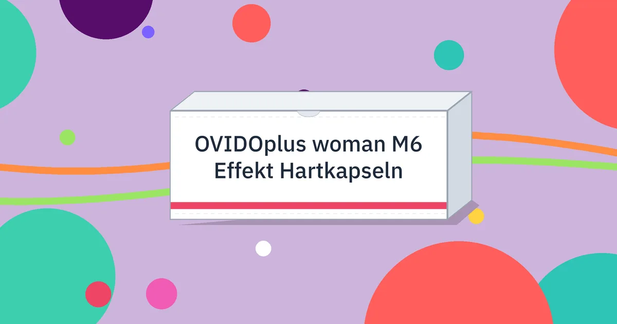 Symbolbild: Packung mit der Aufschrift OVIDOplus woman M6 Effekt Hartkapseln (PZN 12728178) – Verfügbarkeit und Bezug in Apotheken in Frankfurt am Main