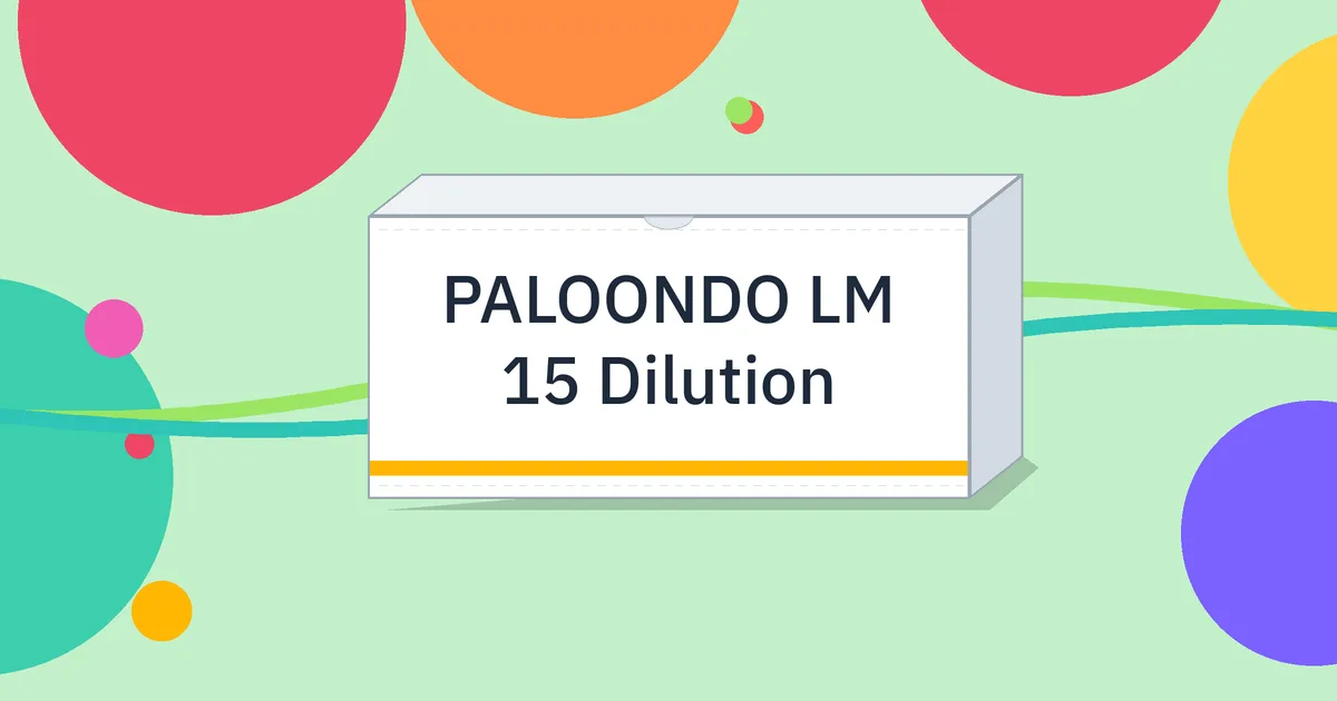 Symbolbild: Packung mit der Aufschrift PALOONDO LM 15 Dilution (PZN 13630381) – Verfügbarkeit und Bezug in Apotheken in Frankfurt am Main