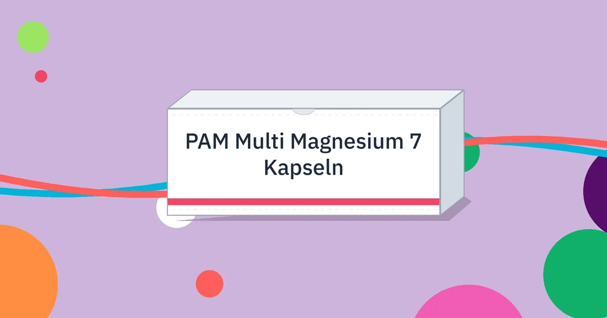 Symbolbild: Packung mit der Aufschrift PAM Multi Magnesium 7 Kapseln (PZN 20280527) – Verfügbarkeit und Bezug in Apotheken in Frankfurt am Main