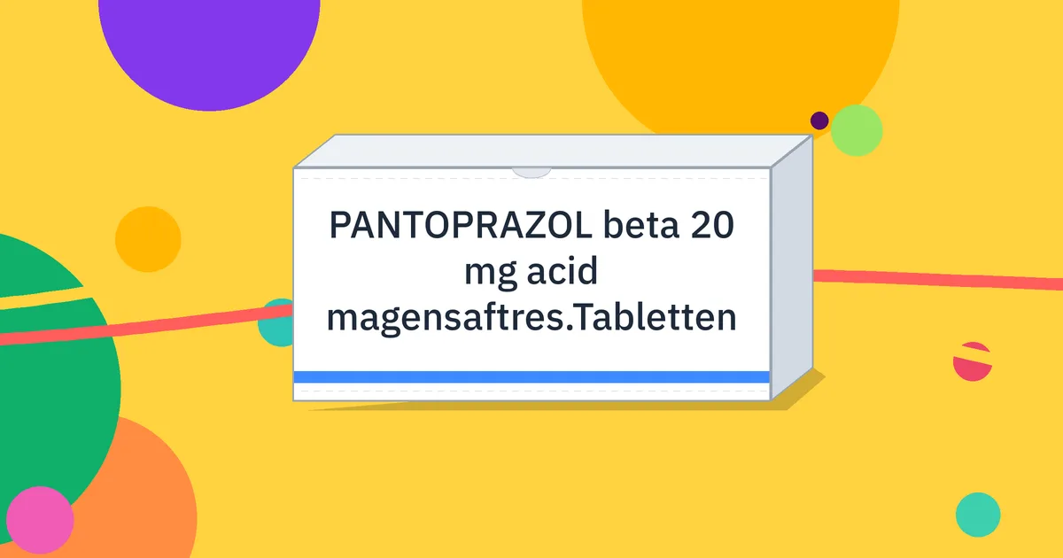 Symbolbild: Packung mit der Aufschrift PANTOPRAZOL beta 20 mg acid magensaftres.Tabletten (PZN 05731518) – Verfügbarkeit und Bezug in Apotheken in Frankfurt am Main