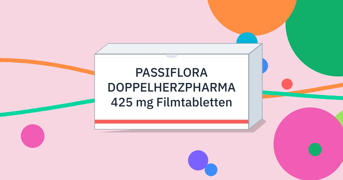 Symbolbild: Packung mit der Aufschrift PASSIFLORA DOPPELHERZPHARMA 425 mg Filmtabletten (PZN 17268586) – Verfügbarkeit und Bezug in Apotheken in Frankfurt am Main