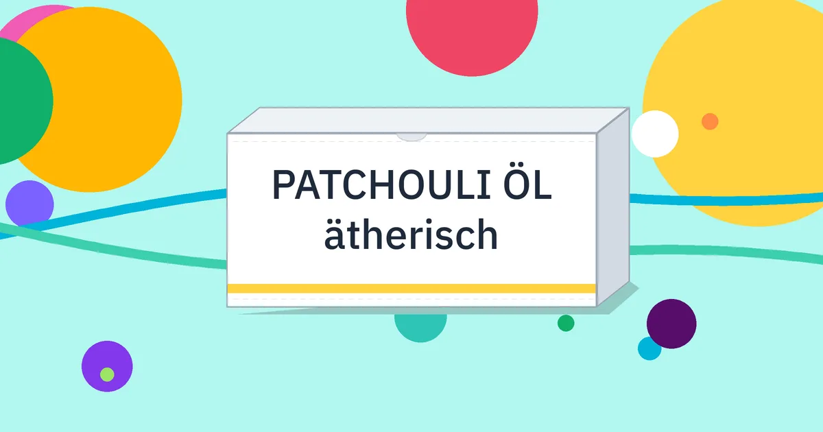 Symbolbild: Packung mit der Aufschrift PATCHOULI ÖL ätherisch (PZN 18005185) – Verfügbarkeit und Bezug in Apotheken in Frankfurt am Main