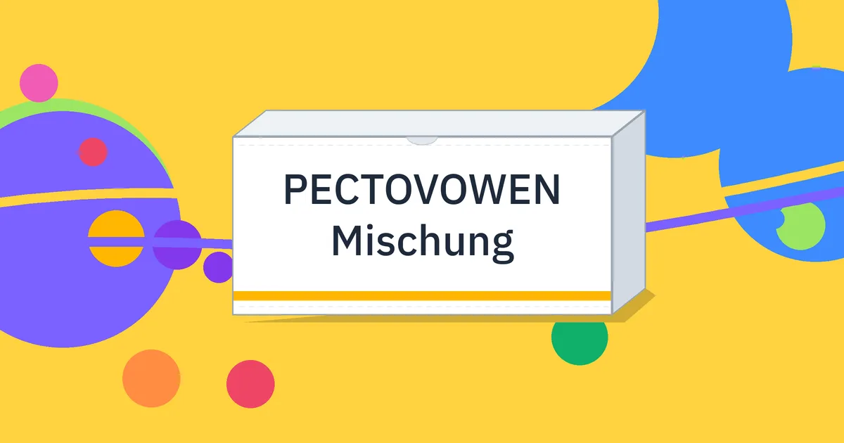 Symbolbild: Packung mit der Aufschrift PECTOVOWEN Mischung (PZN 03298939) – Verfügbarkeit und Bezug in Apotheken in Frankfurt am Main