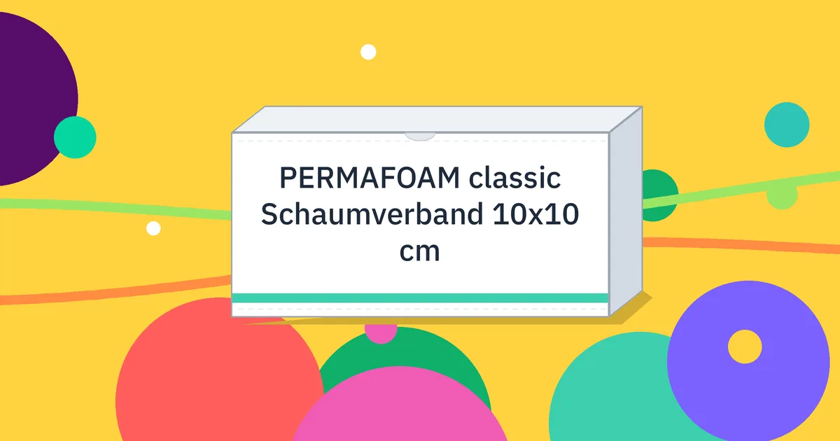 Symbolbild: Packung mit der Aufschrift PERMAFOAM classic Schaumverband 10x10 cm (PZN 19479732) – Verfügbarkeit und Bezug in Apotheken in Frankfurt am Main