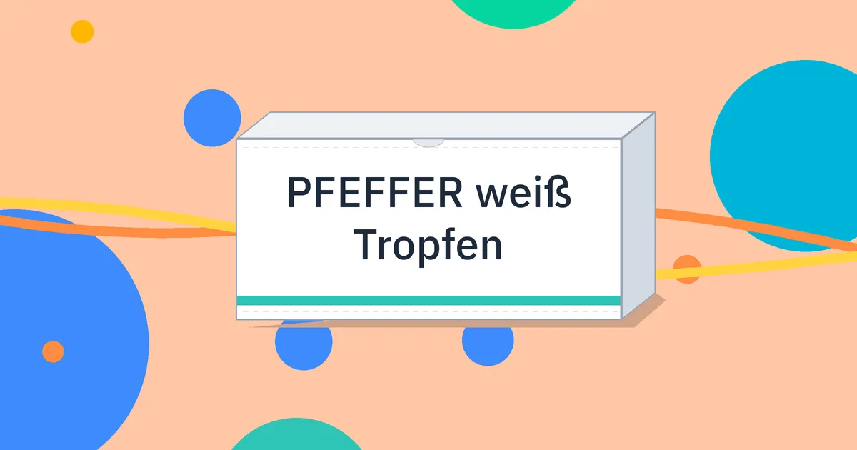 Symbolbild: Packung mit der Aufschrift PFEFFER weiß Tropfen (PZN 15191773) – Verfügbarkeit und Bezug in Apotheken in Frankfurt am Main