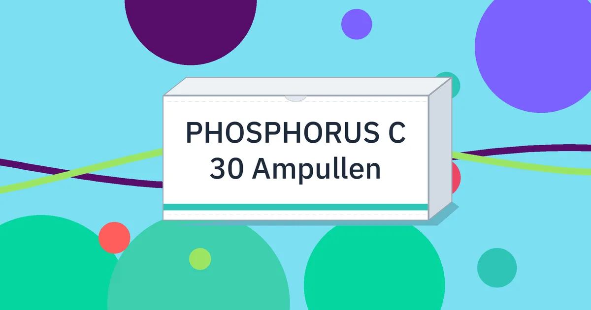 Symbolbild: Packung mit der Aufschrift PHOSPHORUS C 30 Ampullen (PZN 11707636) – Verfügbarkeit und Bezug in Apotheken in Frankfurt am Main