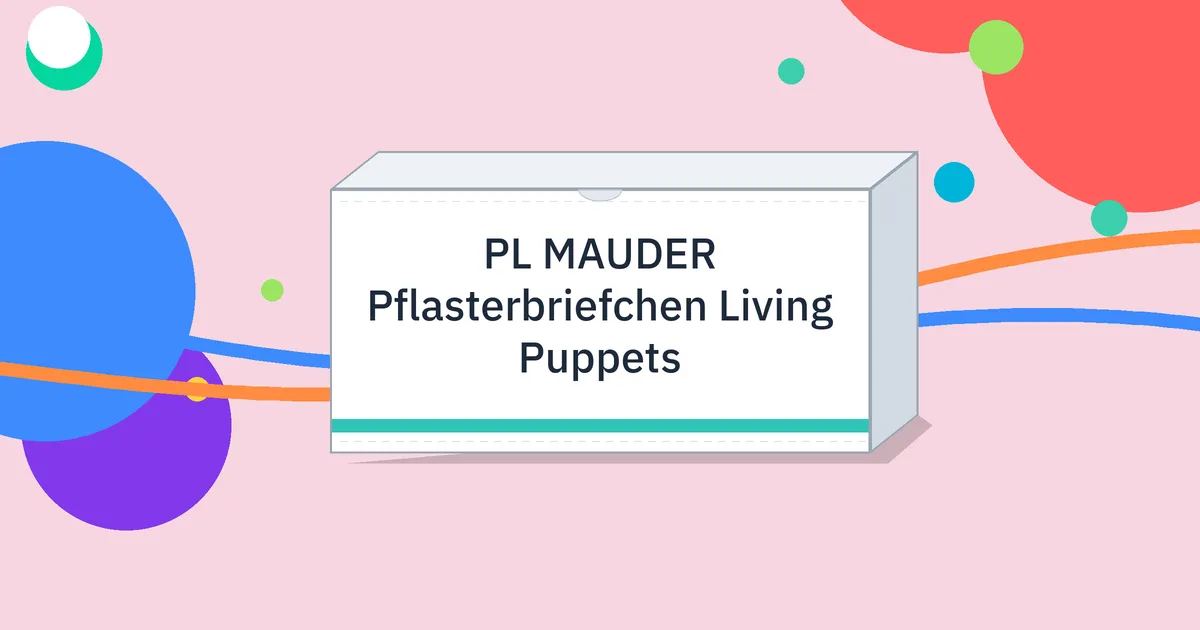 Symbolbild: Packung mit der Aufschrift PL MAUDER Pflasterbriefchen Living Puppets (PZN 19435321) – Verfügbarkeit und Bezug in Apotheken in Frankfurt am Main