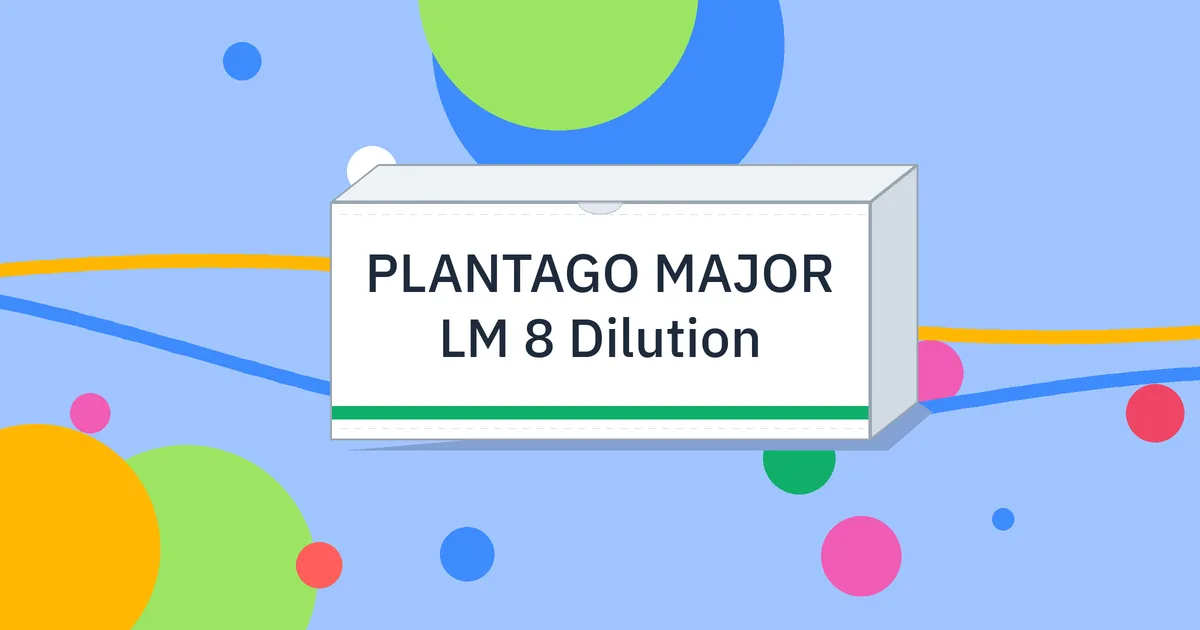 Symbolbild: Packung mit der Aufschrift PLANTAGO MAJOR LM 8 Dilution (PZN 13646666) – Verfügbarkeit und Bezug in Apotheken in Frankfurt am Main