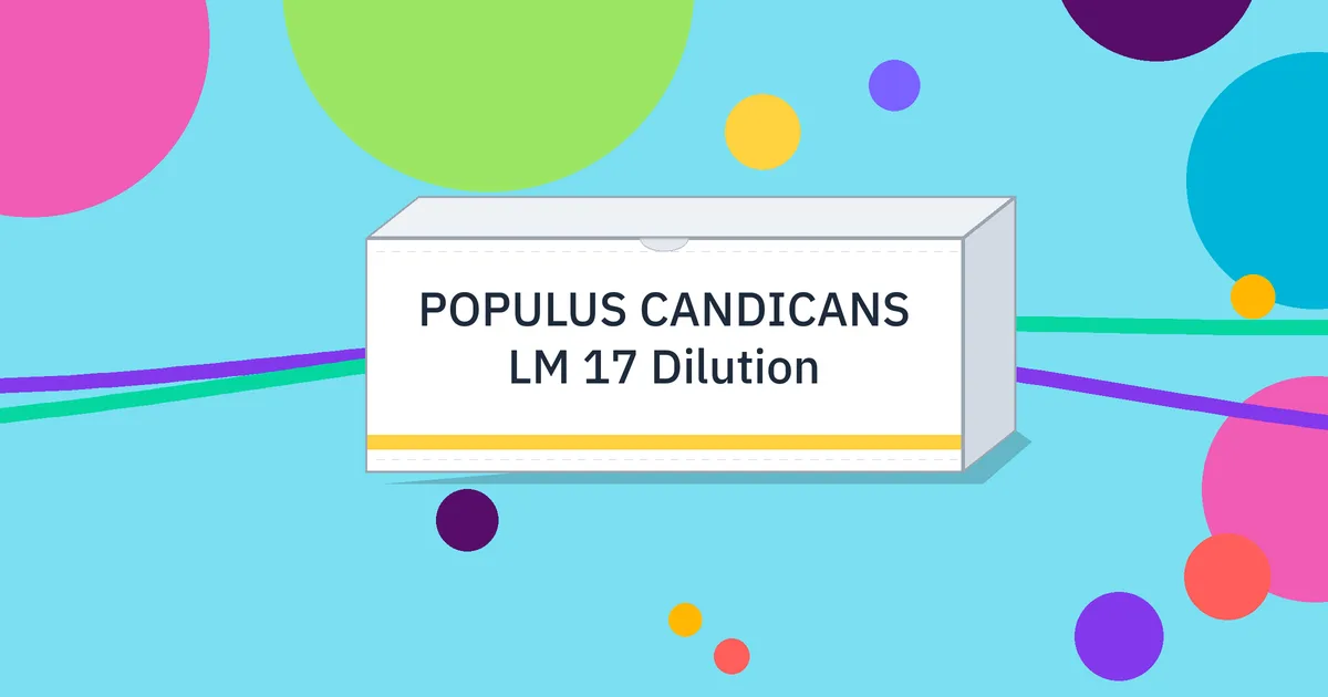 Symbolbild: Packung mit der Aufschrift POPULUS CANDICANS LM 17 Dilution (PZN 13664339) – Verfügbarkeit und Bezug in Apotheken in Frankfurt am Main