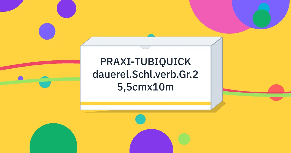 Symbolbild: Packung mit der Aufschrift PRAXI-TUBIQUICK dauerel.Schl.verb.Gr.2 5,5cmx10m (PZN 12828141) – Verfügbarkeit und Bezug in Apotheken in Frankfurt am Main
