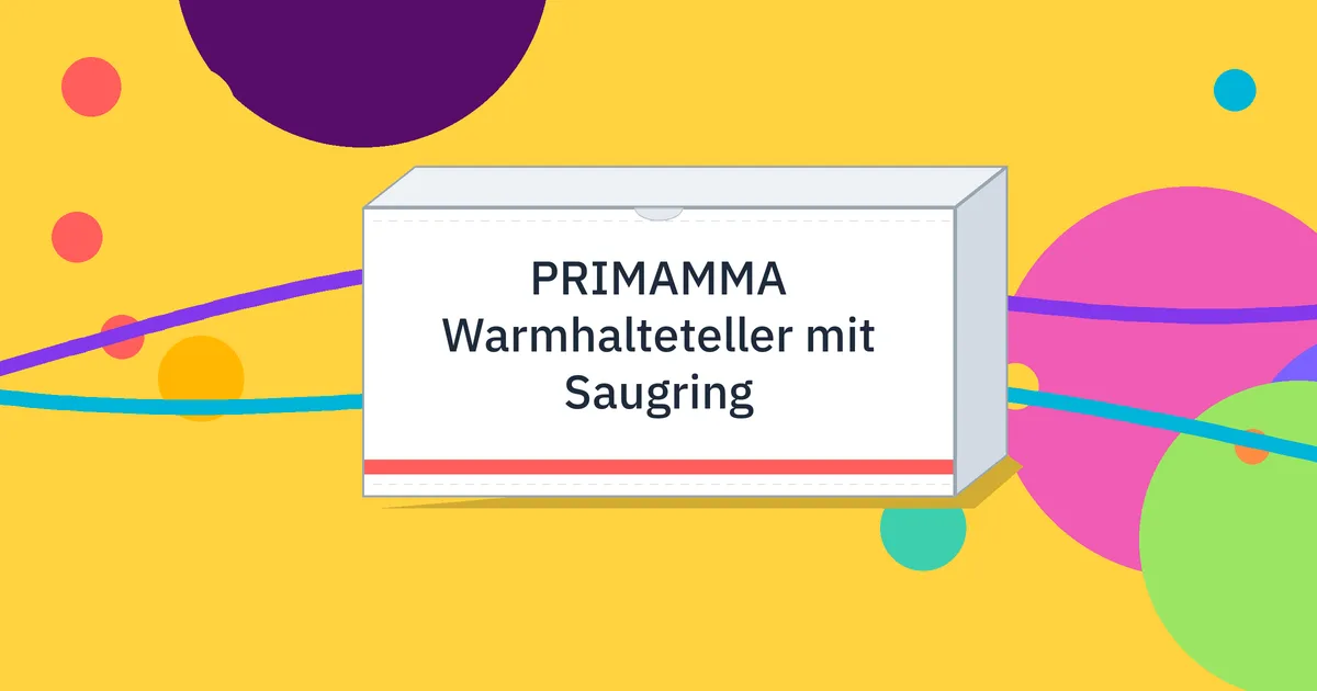 Symbolbild: Packung mit der Aufschrift PRIMAMMA Warmhalteteller mit Saugring (PZN 06453659) – Verfügbarkeit und Bezug in Apotheken in Frankfurt am Main