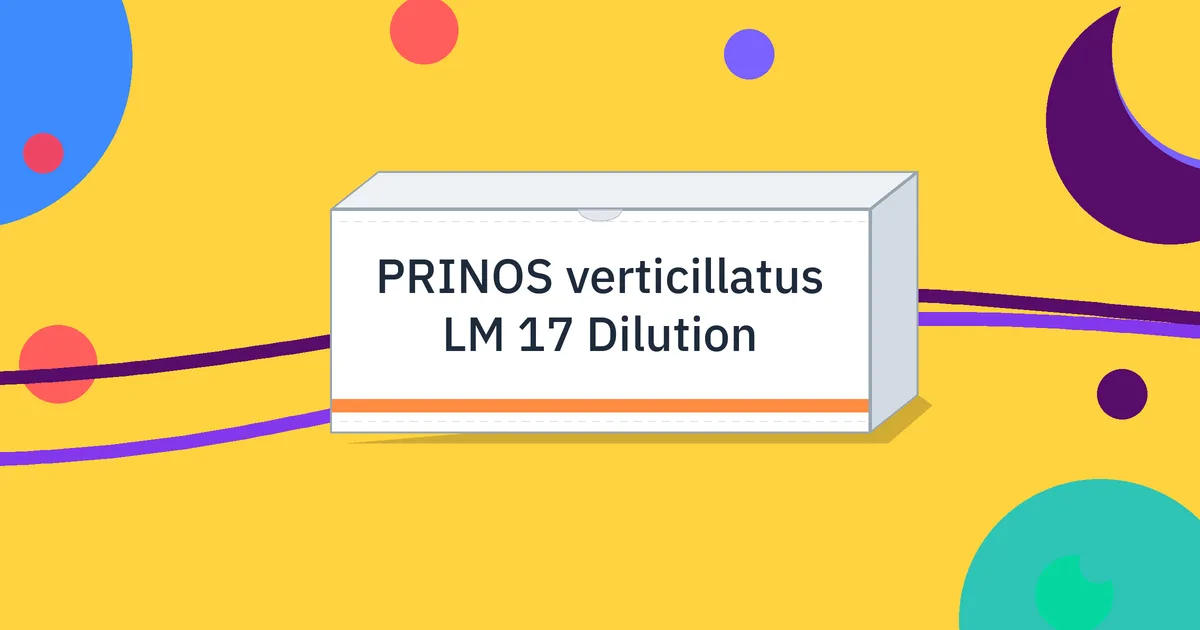 Symbolbild: Packung mit der Aufschrift PRINOS verticillatus LM 17 Dilution (PZN 13668018) – Verfügbarkeit und Bezug in Apotheken in Frankfurt am Main