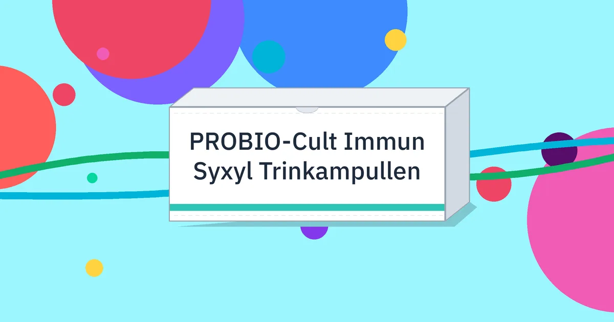 Symbolbild: Packung mit der Aufschrift PROBIO-Cult Immun Syxyl Trinkampullen (PZN 14419174) – Verfügbarkeit und Bezug in Apotheken in Frankfurt am Main