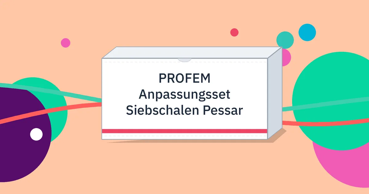 Symbolbild: Packung mit der Aufschrift PROFEM Anpassungsset Siebschalen Pessar (PZN 18851626) – Verfügbarkeit und Bezug in Apotheken in Frankfurt am Main