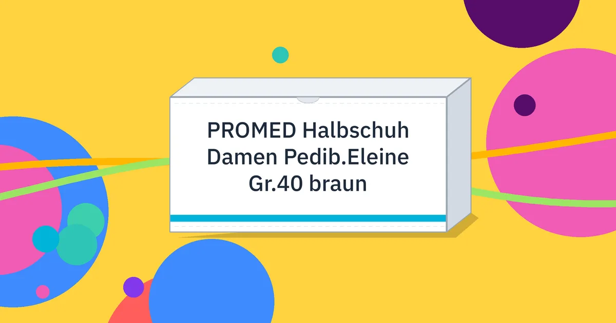 Symbolbild: Packung mit der Aufschrift PROMED Halbschuh Damen Pedib.Eleine Gr.40 braun (PZN 11709753) – Verfügbarkeit und Bezug in Apotheken in Frankfurt am Main