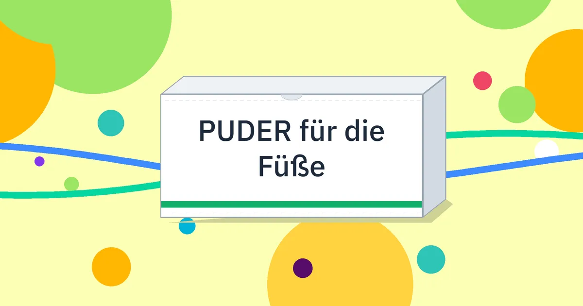 Symbolbild: Packung mit der Aufschrift PUDER für die Füße (PZN 06155086) – Verfügbarkeit und Bezug in Apotheken in Frankfurt am Main