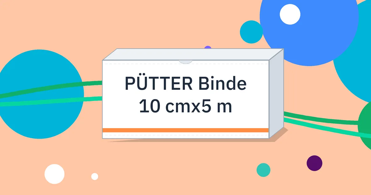 Symbolbild: Packung mit der Aufschrift PÜTTER Binde 10 cmx5 m (PZN 10135304) – Verfügbarkeit und Bezug in Apotheken in Frankfurt am Main
