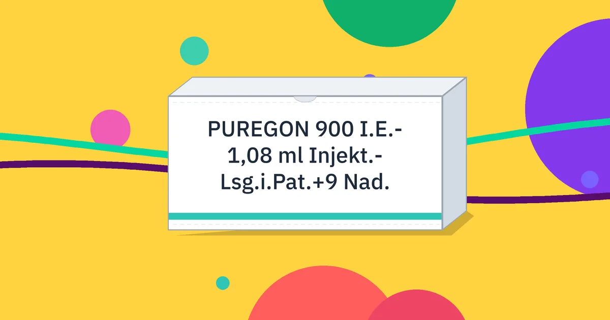 Symbolbild: Packung mit der Aufschrift PUREGON 900 I.E.-1,08 ml Injekt.-Lsg.i.Pat.+9 Nad. (PZN 18290429) – Verfügbarkeit und Bezug in Apotheken in Frankfurt am Main