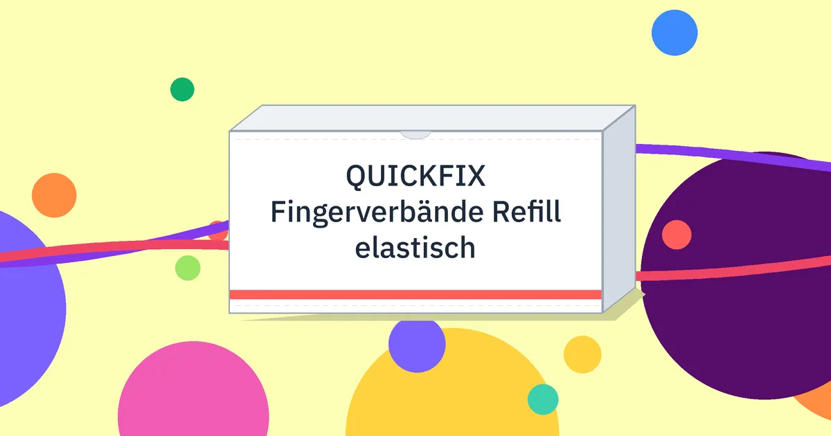 Symbolbild: Packung mit der Aufschrift QUICKFIX Fingerverbände Refill elastisch (PZN 09535300) – Verfügbarkeit und Bezug in Apotheken in Frankfurt am Main