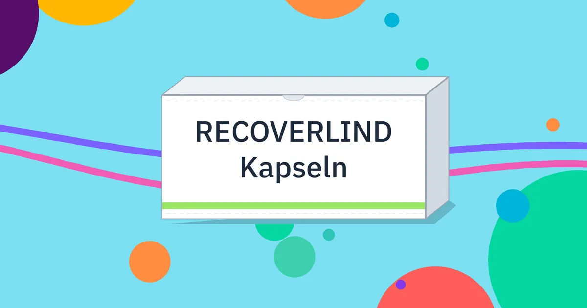 Symbolbild: Packung mit der Aufschrift RECOVERLIND Kapseln (PZN 16923936) – Verfügbarkeit und Bezug in Apotheken in Frankfurt am Main