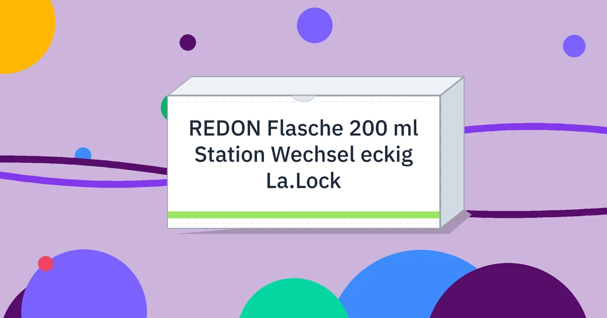 Symbolbild: Packung mit der Aufschrift REDON Flasche 200 ml Station Wechsel eckig La.Lock (PZN 18054746) – Verfügbarkeit und Bezug in Apotheken in Frankfurt am Main