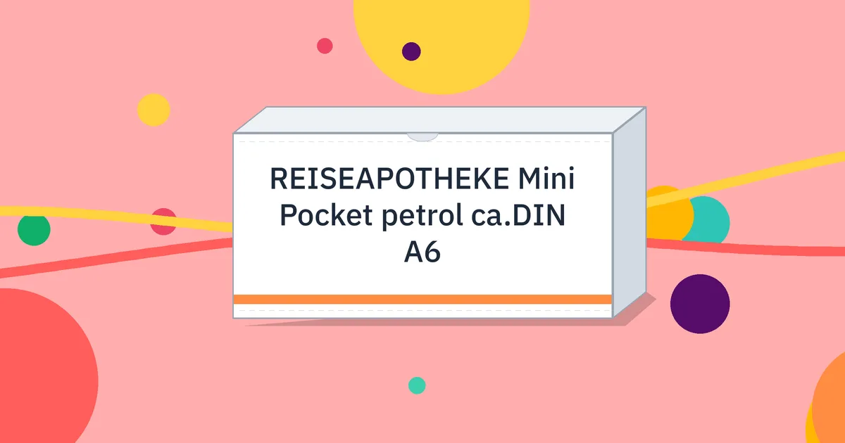 Symbolbild: Packung mit der Aufschrift REISEAPOTHEKE Mini Pocket petrol ca.DIN A6 (PZN 05519439) – Verfügbarkeit und Bezug in Apotheken in Frankfurt am Main