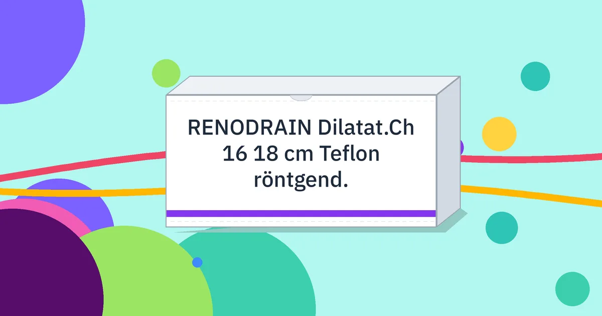 Symbolbild: Packung mit der Aufschrift RENODRAIN Dilatat.Ch 16 18 cm Teflon röntgend. (PZN 00444837) – Verfügbarkeit und Bezug in Apotheken in Frankfurt am Main