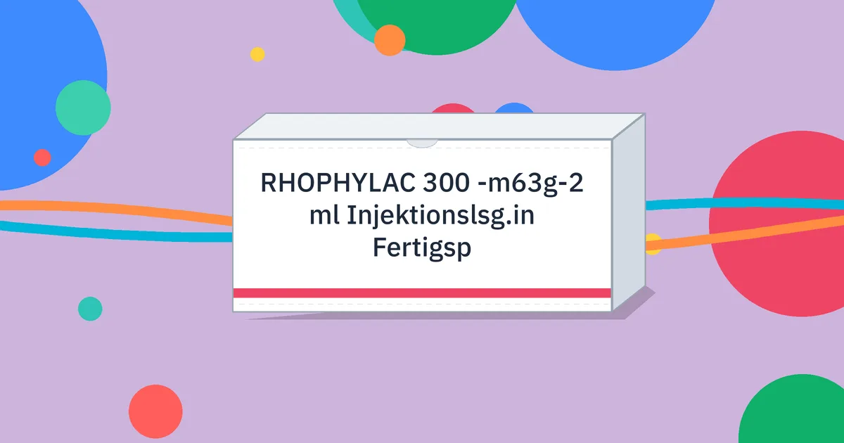 Symbolbild: Packung mit der Aufschrift RHOPHYLAC 300 -m63g-2 ml Injektionslsg.in Fertigsp (PZN 17185280) – Verfügbarkeit und Bezug in Apotheken in Frankfurt am Main