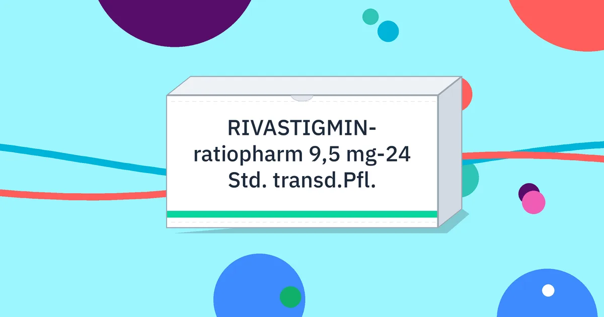 Symbolbild: Packung mit der Aufschrift RIVASTIGMIN-ratiopharm 9,5 mg-24 Std. transd.Pfl. (PZN 04706435) – Verfügbarkeit und Bezug in Apotheken in Frankfurt am Main