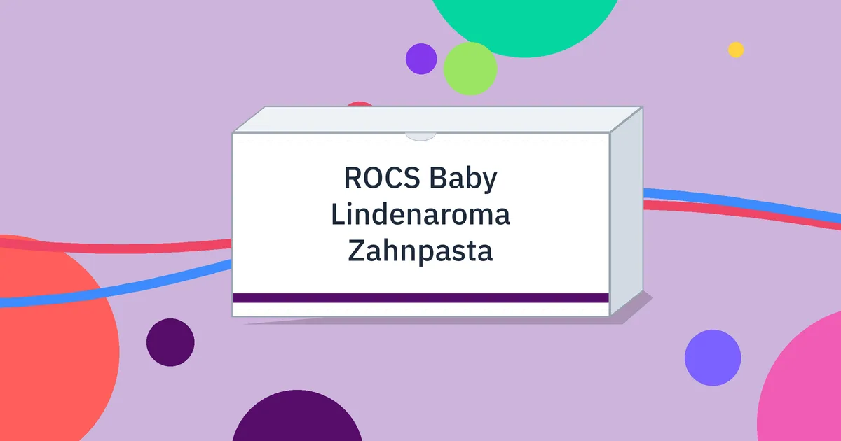 Symbolbild: Packung mit der Aufschrift ROCS Baby Lindenaroma Zahnpasta (PZN 07243289) – Verfügbarkeit und Bezug in Apotheken in Frankfurt am Main