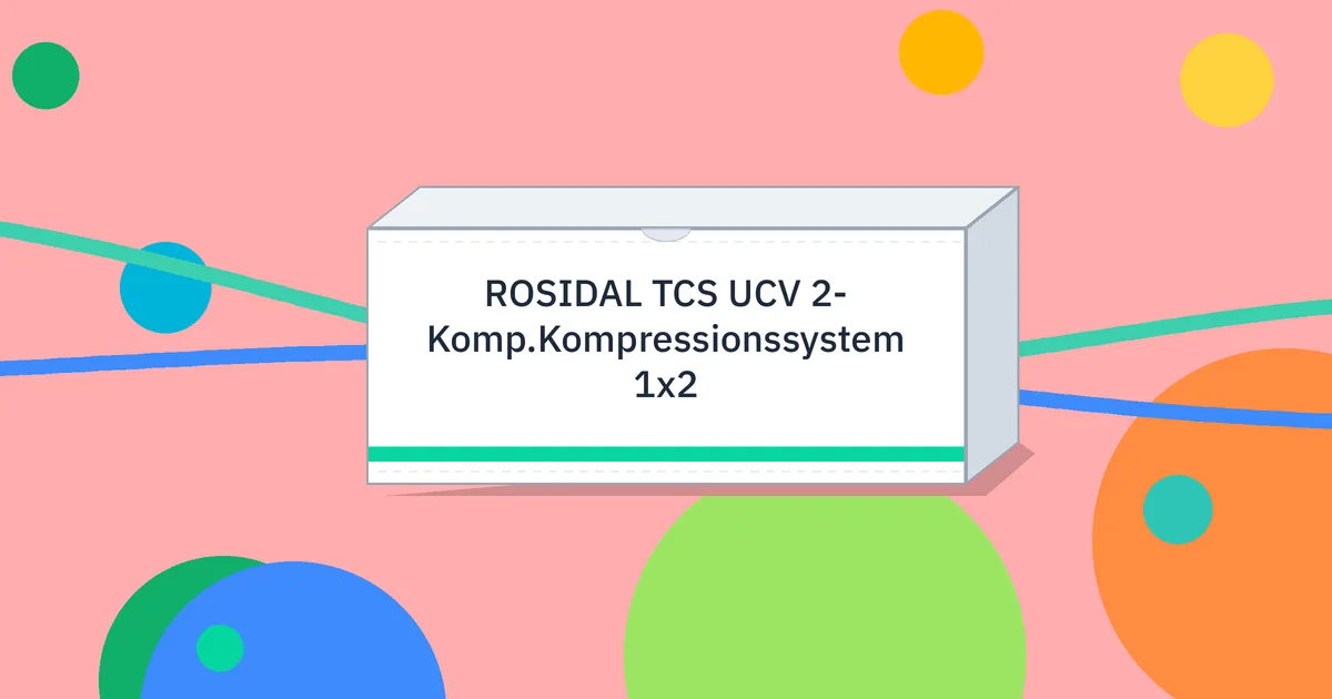 Symbolbild: Packung mit der Aufschrift ROSIDAL TCS UCV 2-Komp.Kompressionssystem 1x2 (PZN 09641350) – Verfügbarkeit und Bezug in Apotheken in Frankfurt am Main