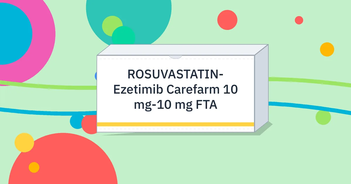 Symbolbild: Packung mit der Aufschrift ROSUVASTATIN-Ezetimib Carefarm 10 mg-10 mg FTA (PZN 20083695) – Verfügbarkeit und Bezug in Apotheken in Frankfurt am Main