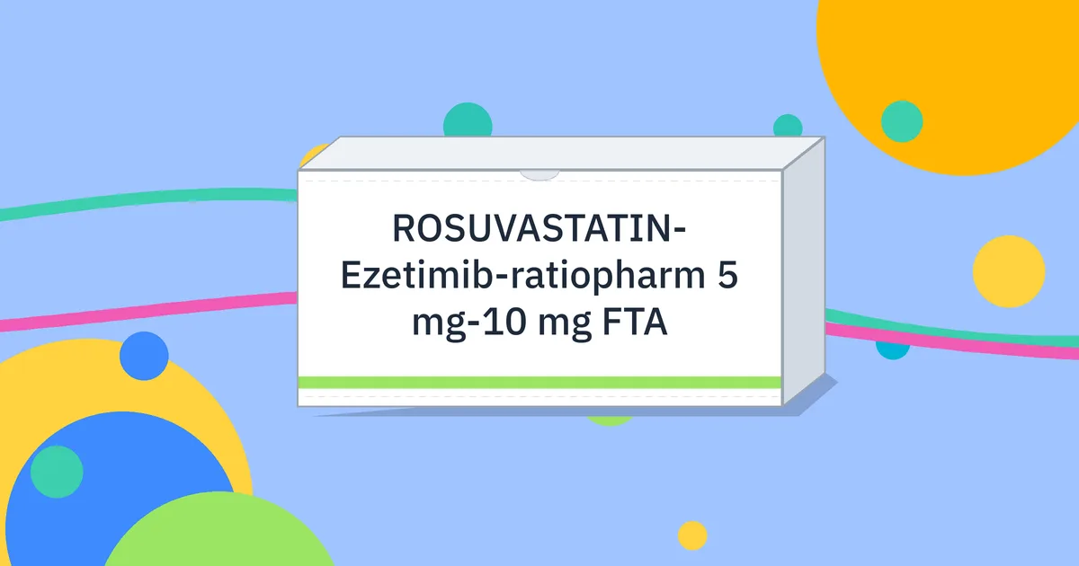 Symbolbild: Packung mit der Aufschrift ROSUVASTATIN-Ezetimib-ratiopharm 5 mg-10 mg FTA (PZN 18274494) – Verfügbarkeit und Bezug in Apotheken in Frankfurt am Main