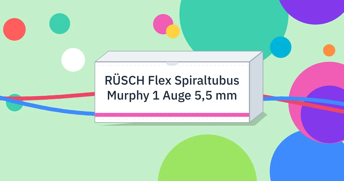 Symbolbild: Packung mit der Aufschrift RÜSCH Flex Spiraltubus Murphy 1 Auge 5,5 mm (PZN 04245603) – Verfügbarkeit und Bezug in Apotheken in Frankfurt am Main